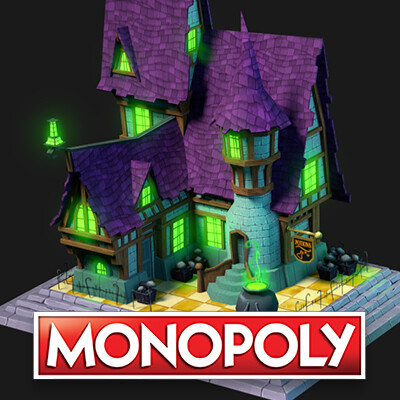 ArtStation - Monopoly: Haunted board buildings