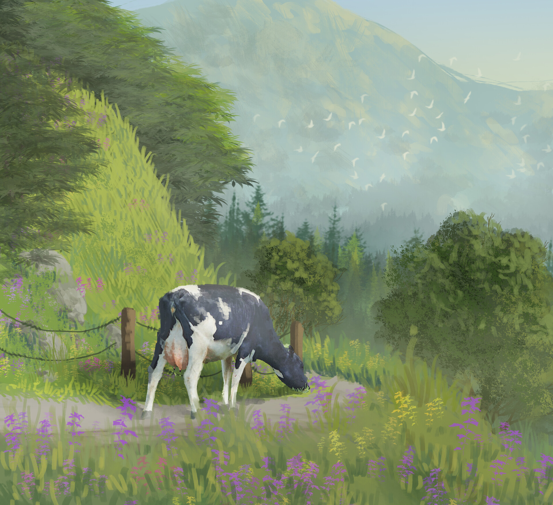 ArtStation - Cow-boi finally adding life to my drawings which is strange