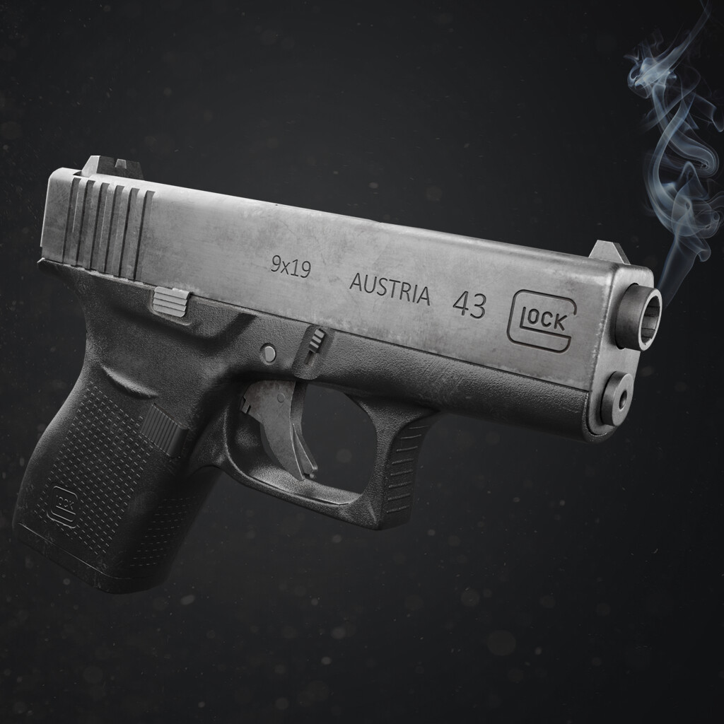 ArtStation - Glock 43 (create a handgun with blender and substance painter)