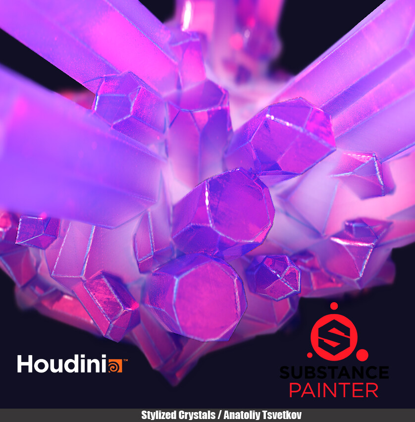 ArtStation - Stylized crystals procedural - Houdini / Substance Painter
