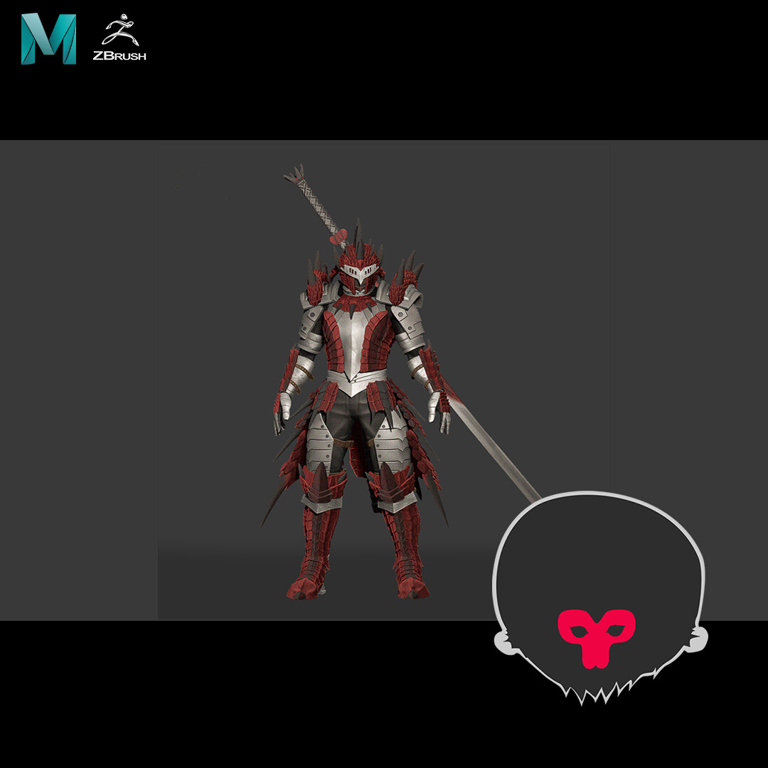 ArtStation - Monster Hunter Rathalos Armor Set Fanart