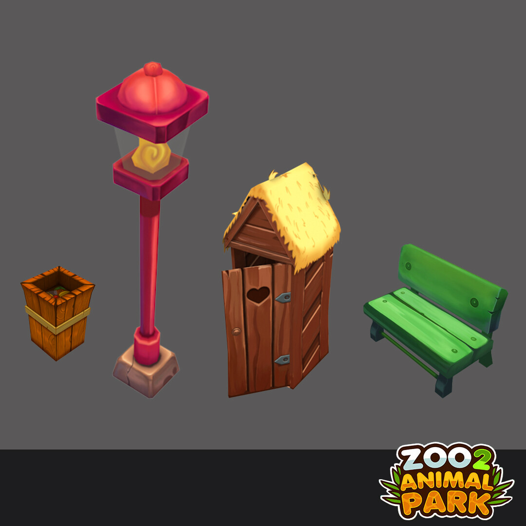 ArtStation - Assets the mobile game Zoo 2