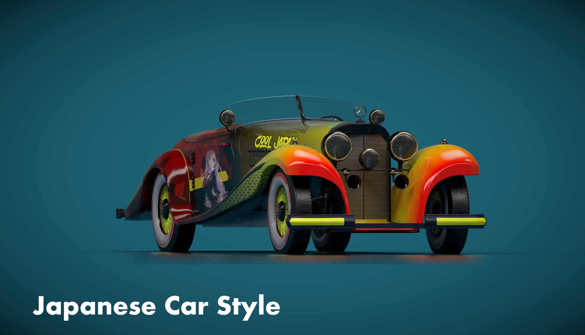 ArtStation - Mercedes 540 Japanese Car Style