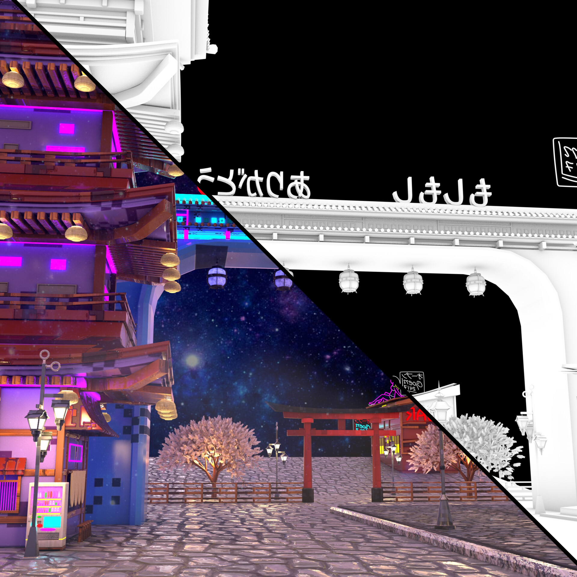 ArtStation - Neon Kyoto Modular City