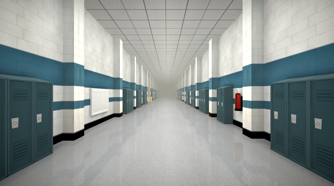 ArtStation - School Hallway