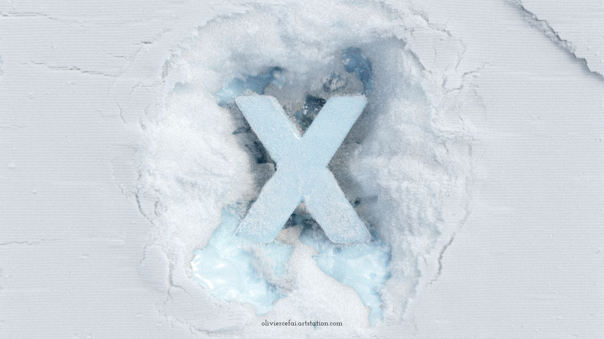 ArtStation - X-Particles Challenge 2019 - Snow Crevice