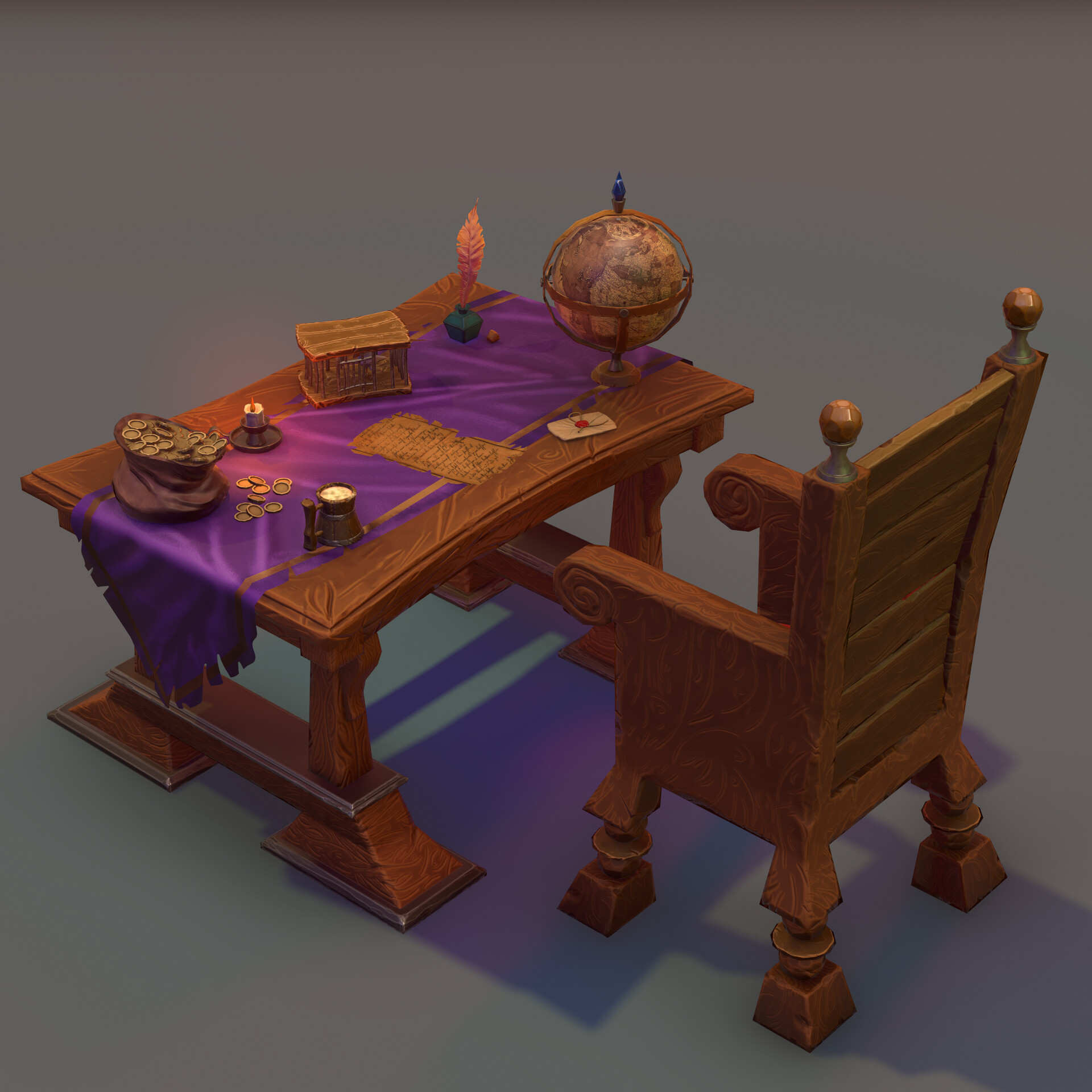 ArtStation - Stylized Medieval Explorer Work Table