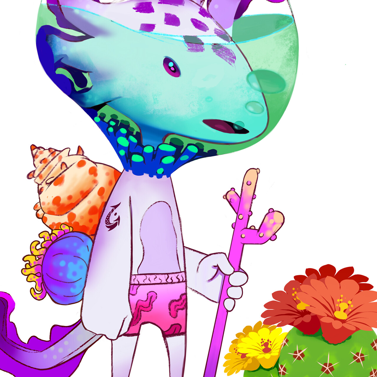 ArtStation - Axolotl Adventurer - CDChallenge December 2019