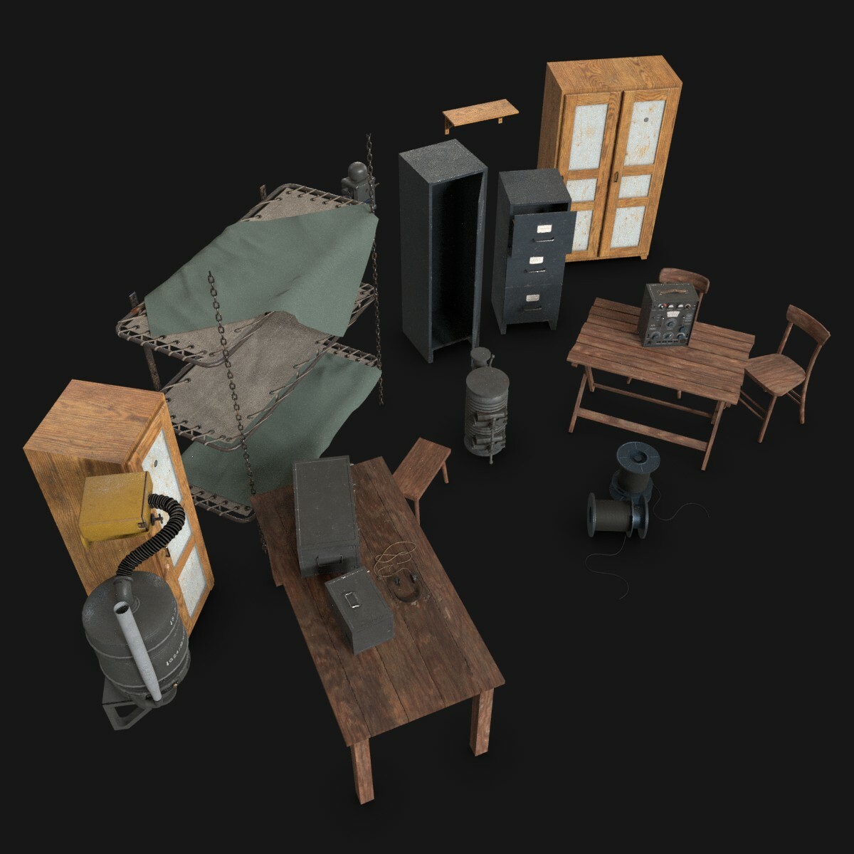 ArtStation - Bundle German Bunker Furnitures WWII