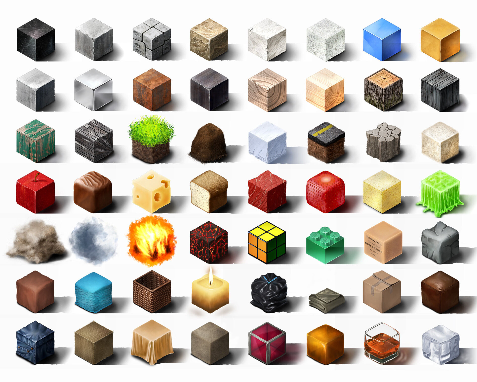 ArtStation - Material Cube Studies