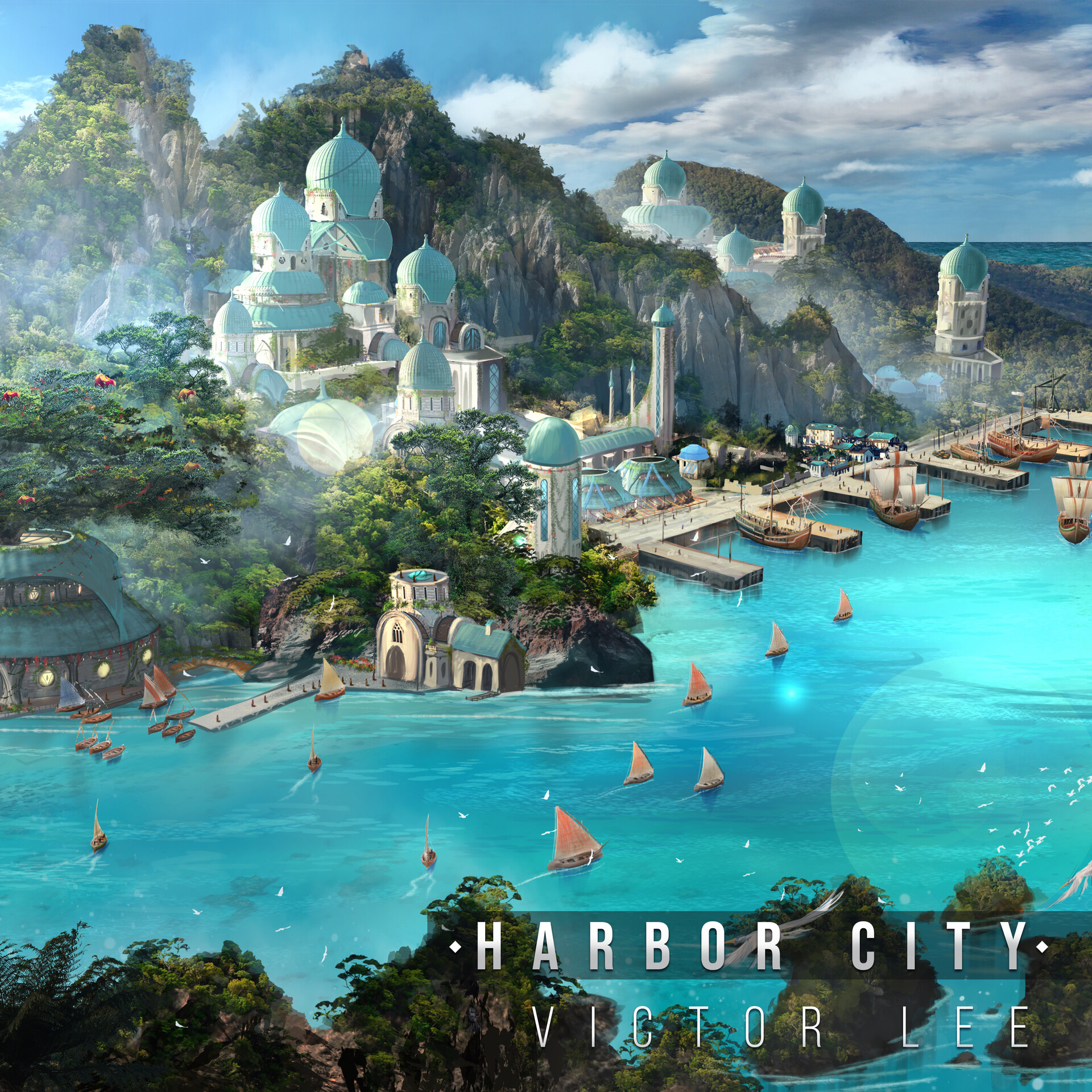 ArtStation - HARBOR CITY (Song Artwork)