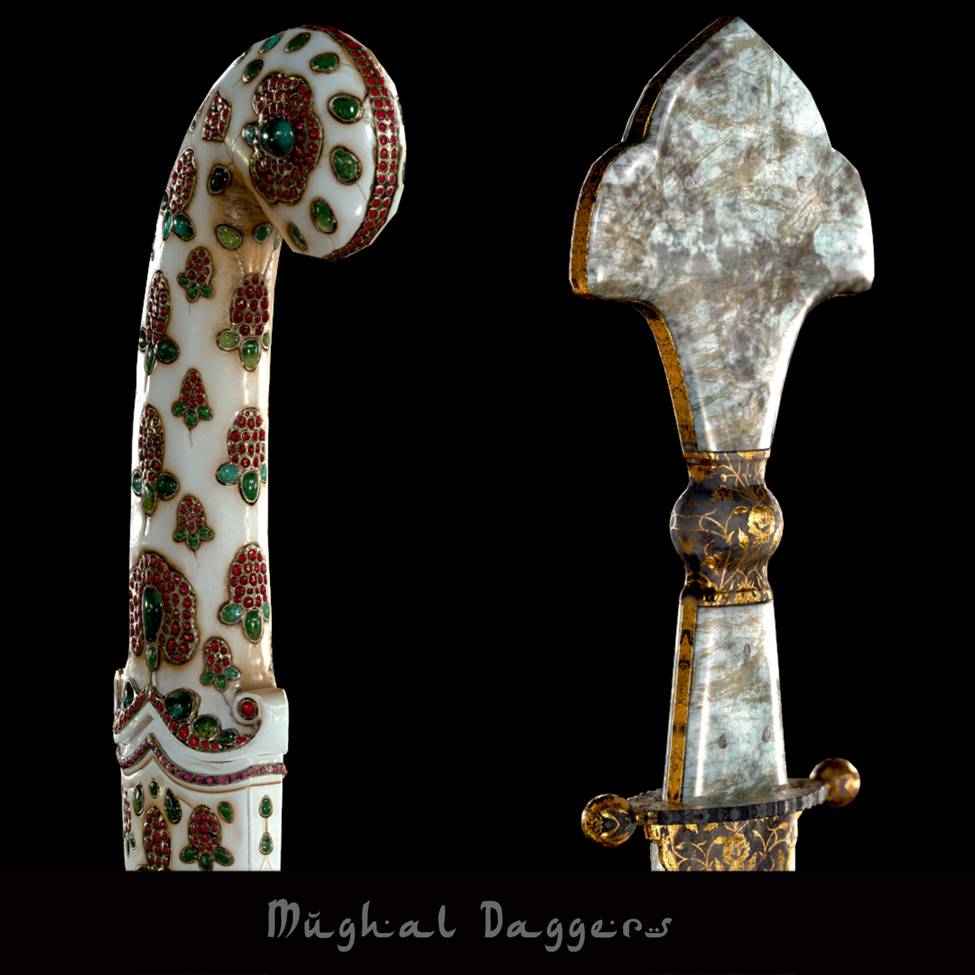 ArtStation - Mughal Daggers - Game Ready