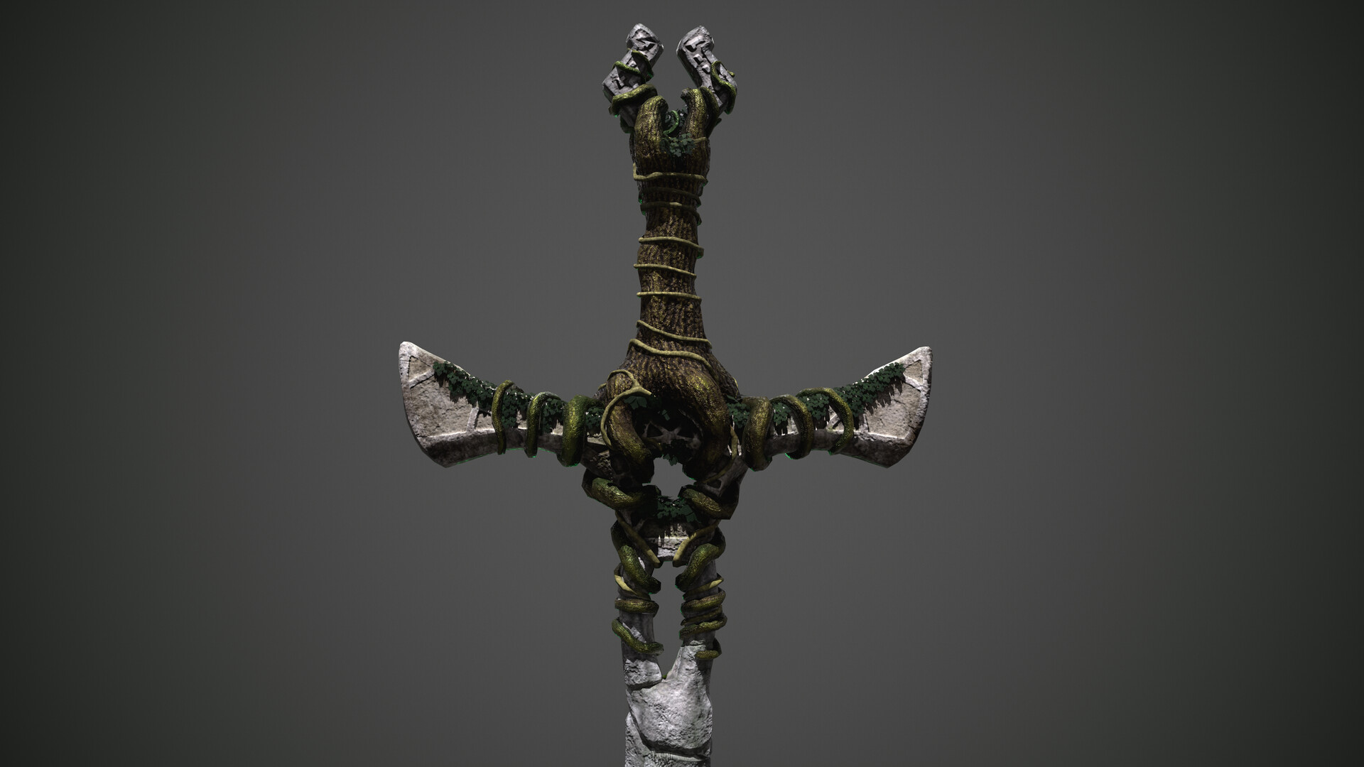 ArtStation - Oathsworn Dawn of Forest - (Tree Sword/Stone Tie)