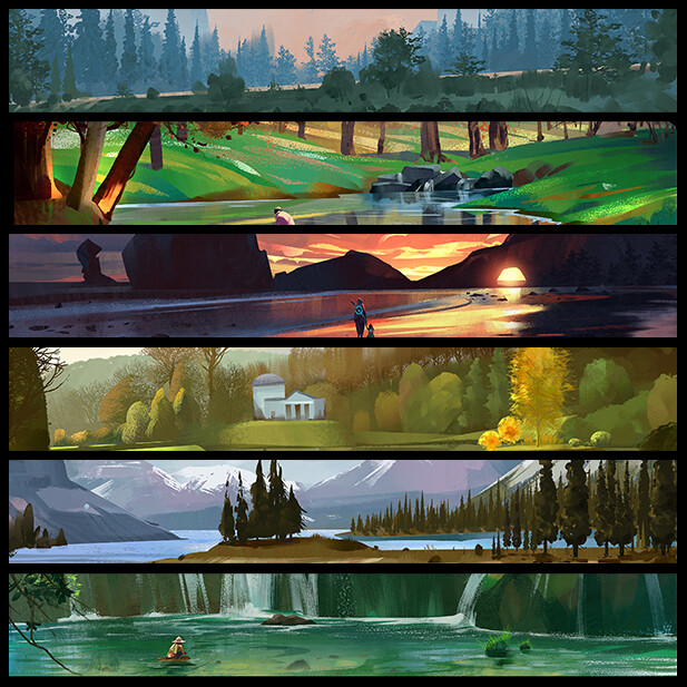 ArtStation - Landscape color study # pixalotlabs