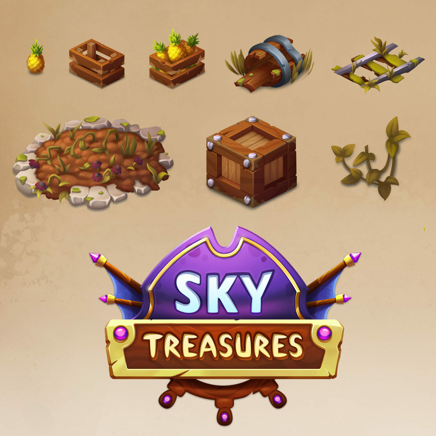 ArtStation - "Sky Treasures" Props Render