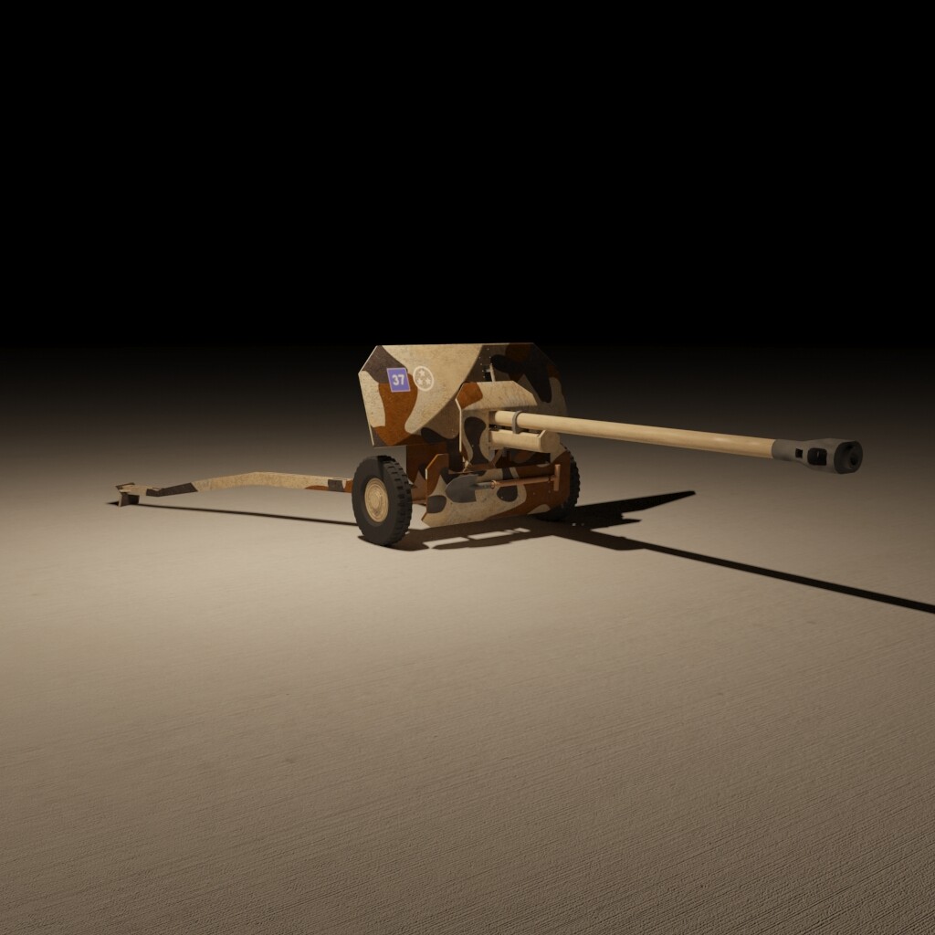 ArtStation - FA-Model 1921 55mm Anti Tank Field Gun