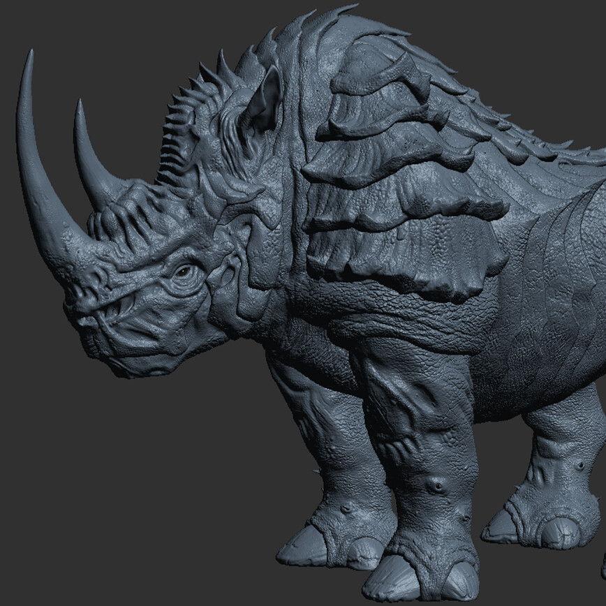 ArtStation - Armored Rhino - High Poly