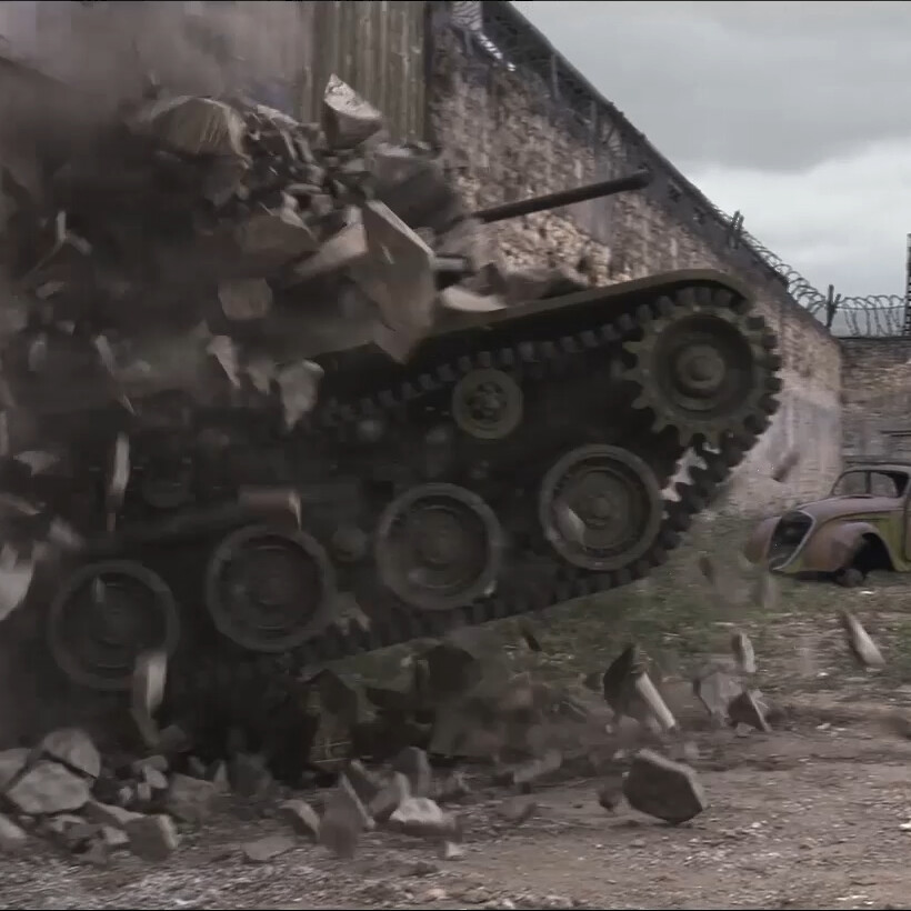 ArtStation - Wall Destruction Tank | RBD & Pyro Simulation Houdini