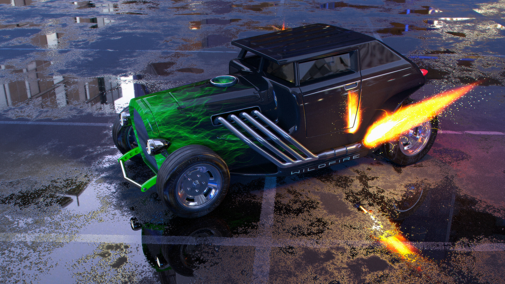 ArtStation - Custom hot rod