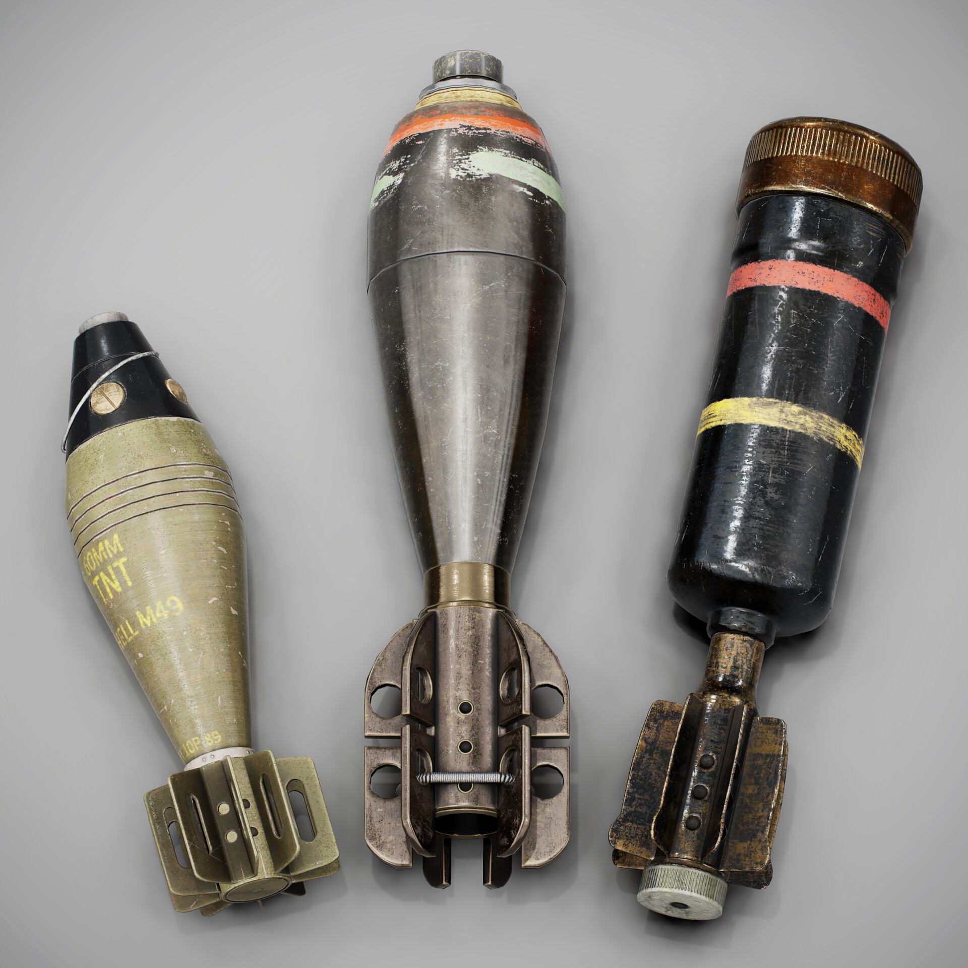 ArtStation - Low poly mortar shells
