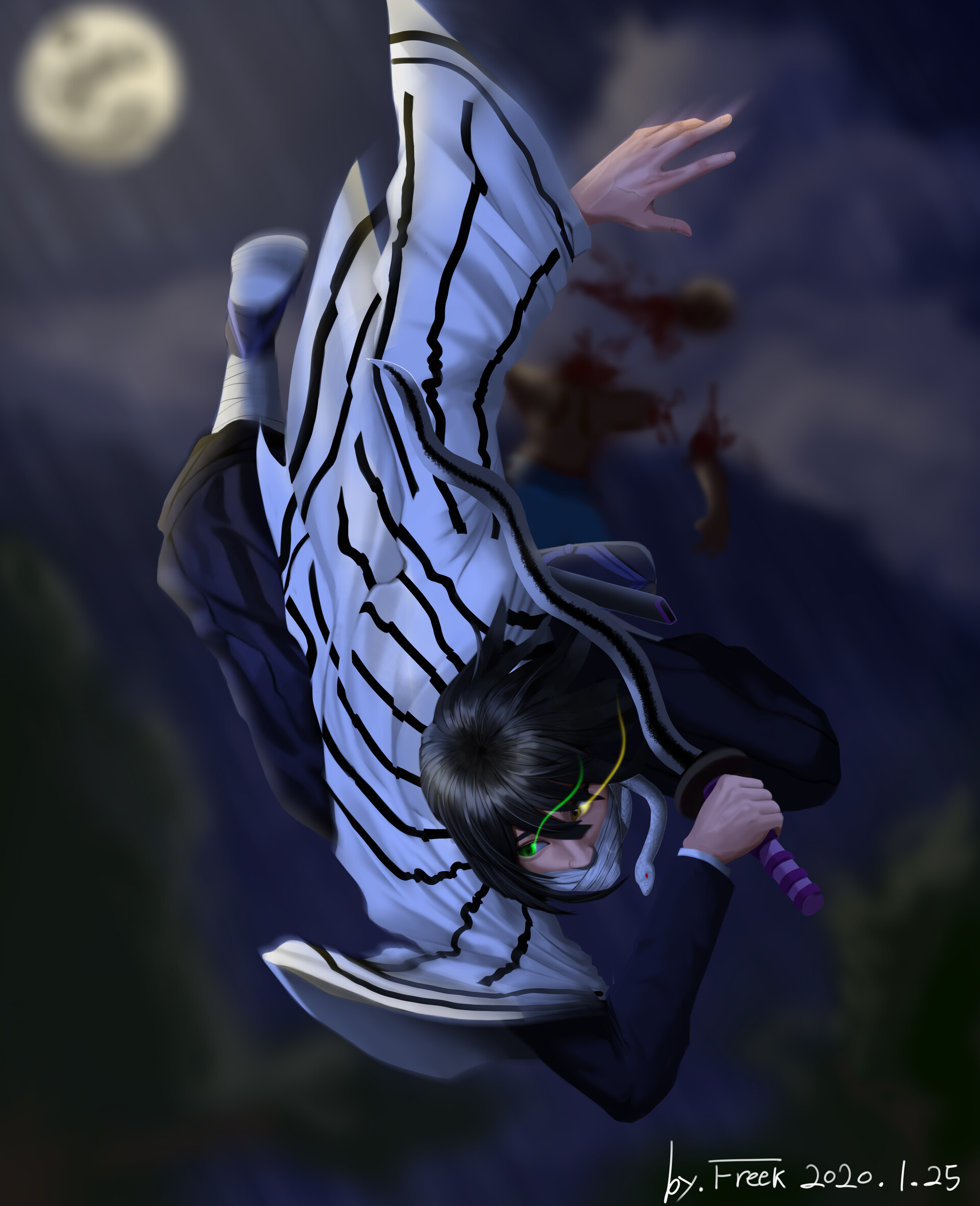 ArtStation - demon slayer Iguro Obanai