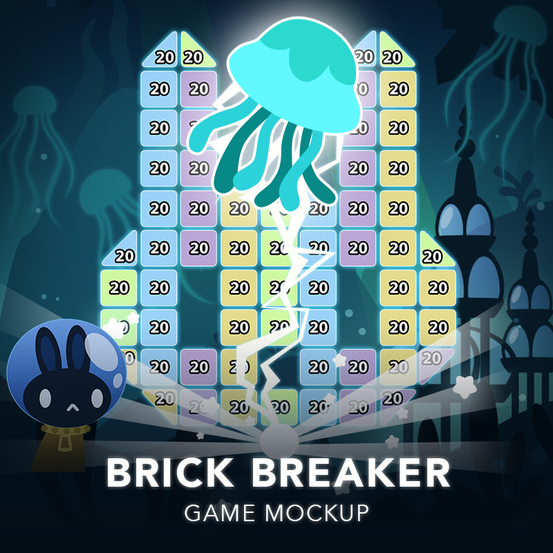 ArtStation - Bricks breaker game mockup