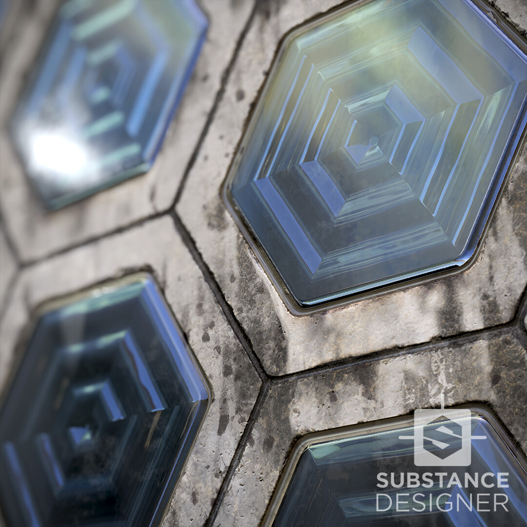 Adam Dudley Art - Smithfield Glass Bricks / Substance Designer