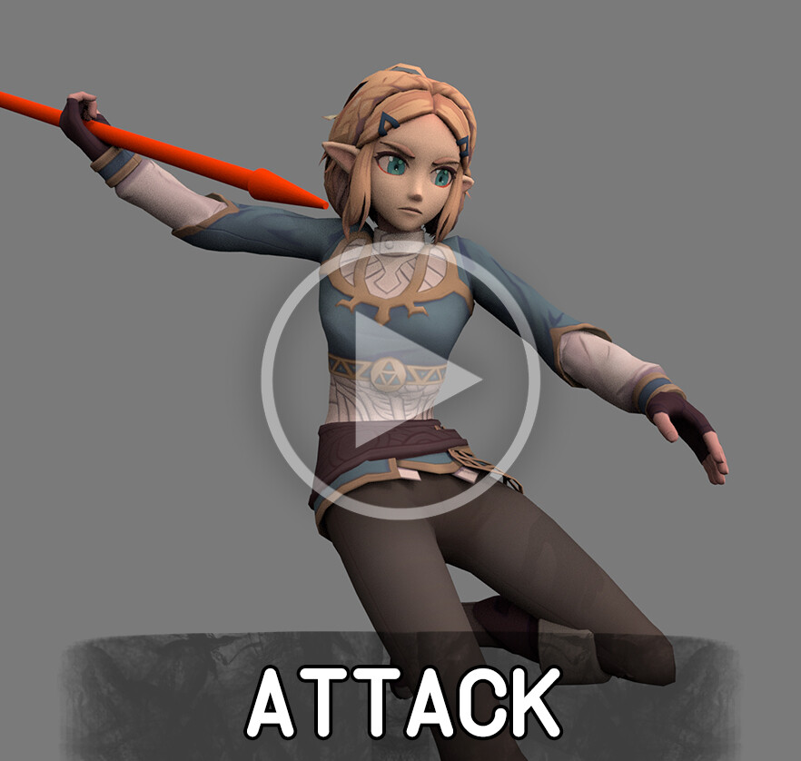 ArtStation - [Animation] Zelda Spear Attack