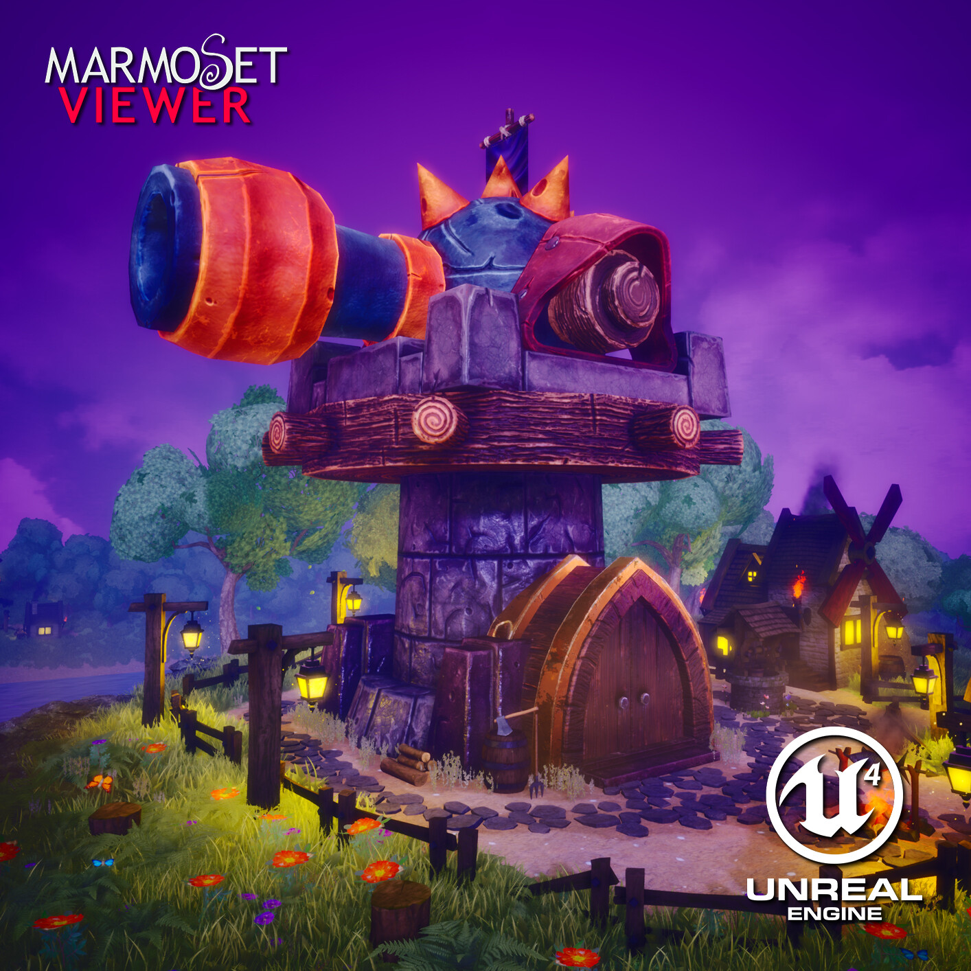 ArtStation - Battle Tower, stylized UE4 asset