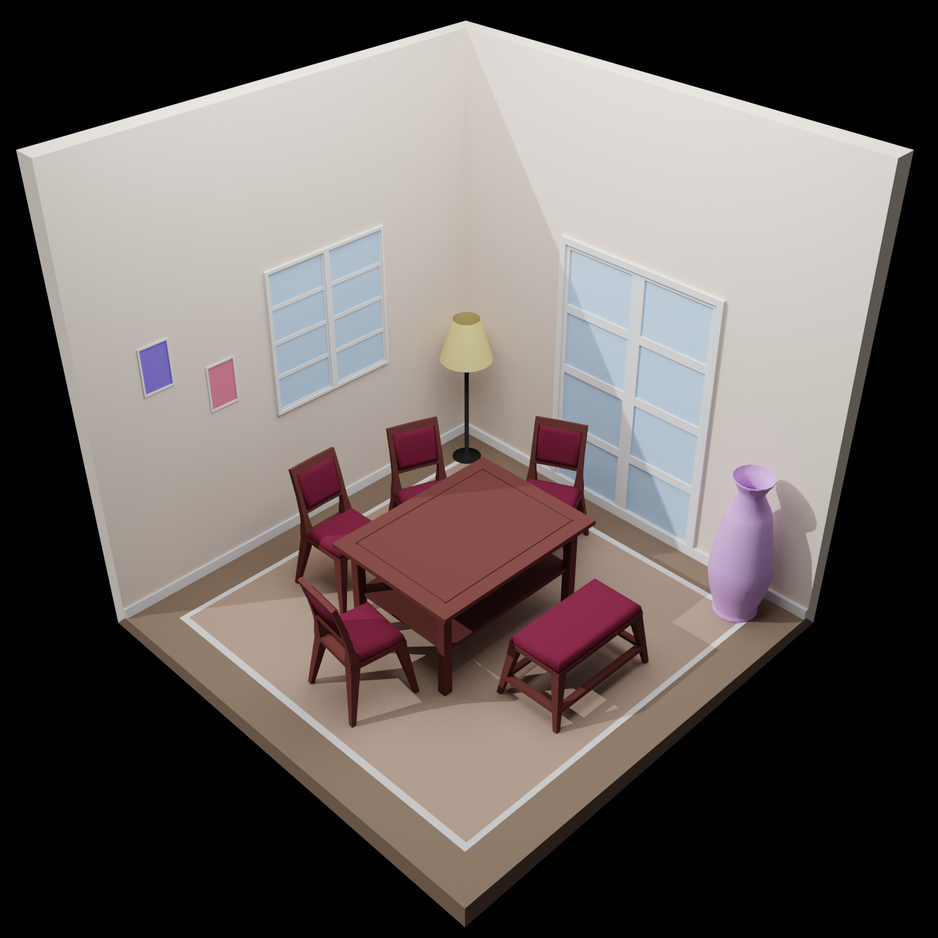 ArtStation - Isometric Simple Dining Room