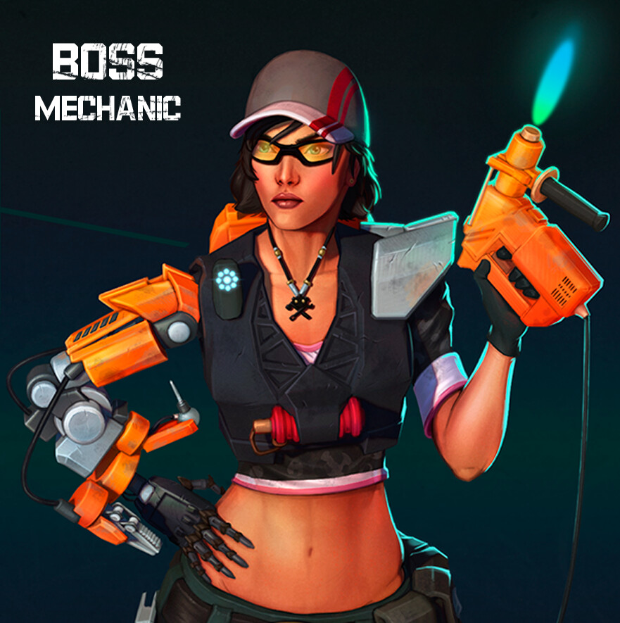 ArtStation - Boss.Mechanic. Defender of insurgent robots
