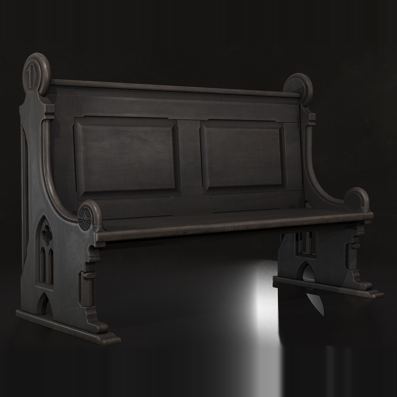 ArtStation - Gothic church bench