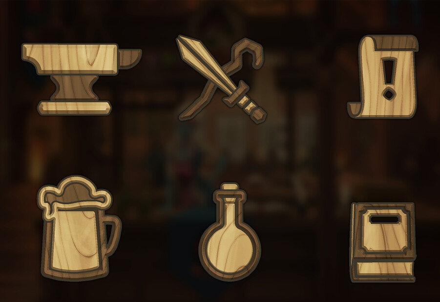 ArtStation - Tavern game UI | School Project
