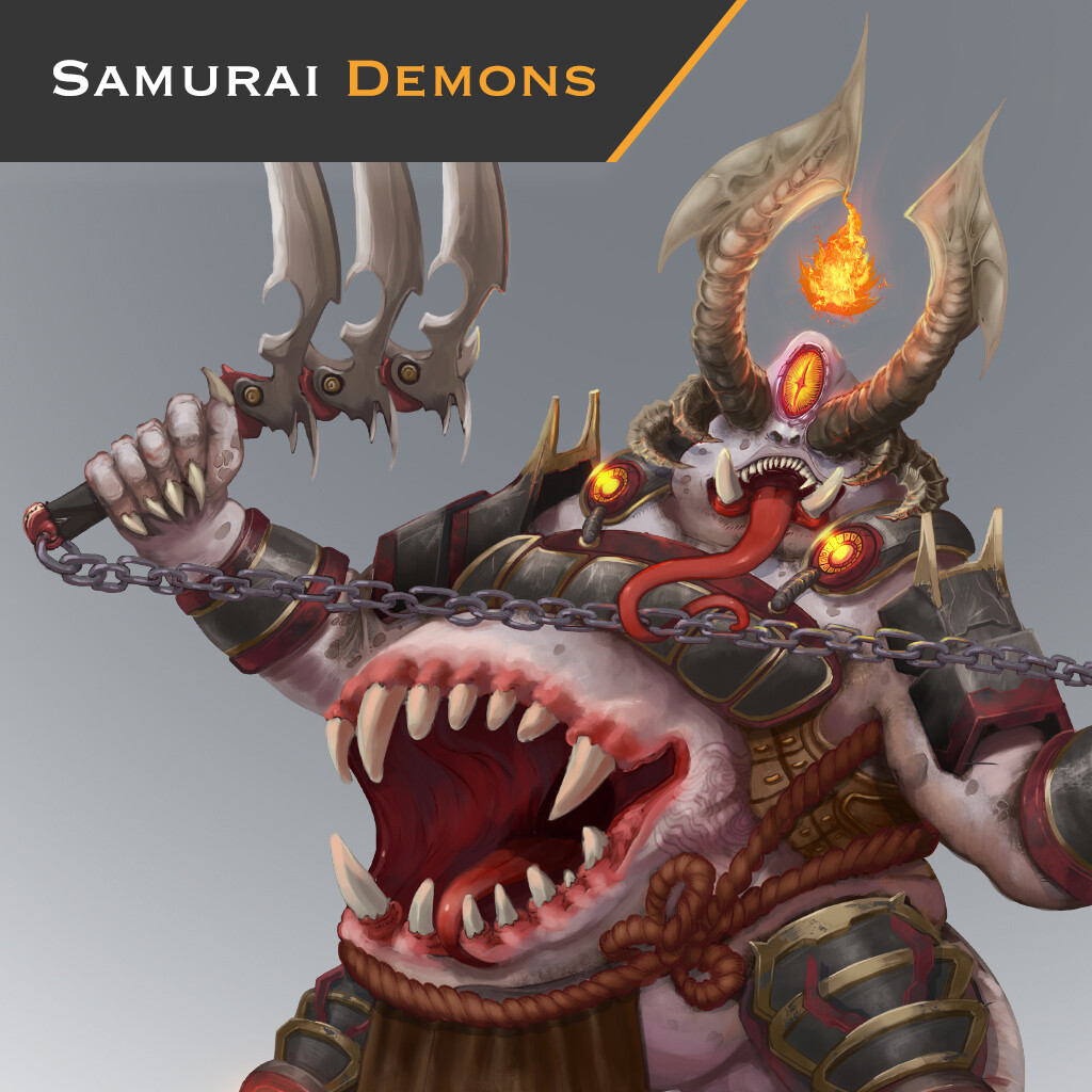 ArtStation - Demons Cyborg Samurai