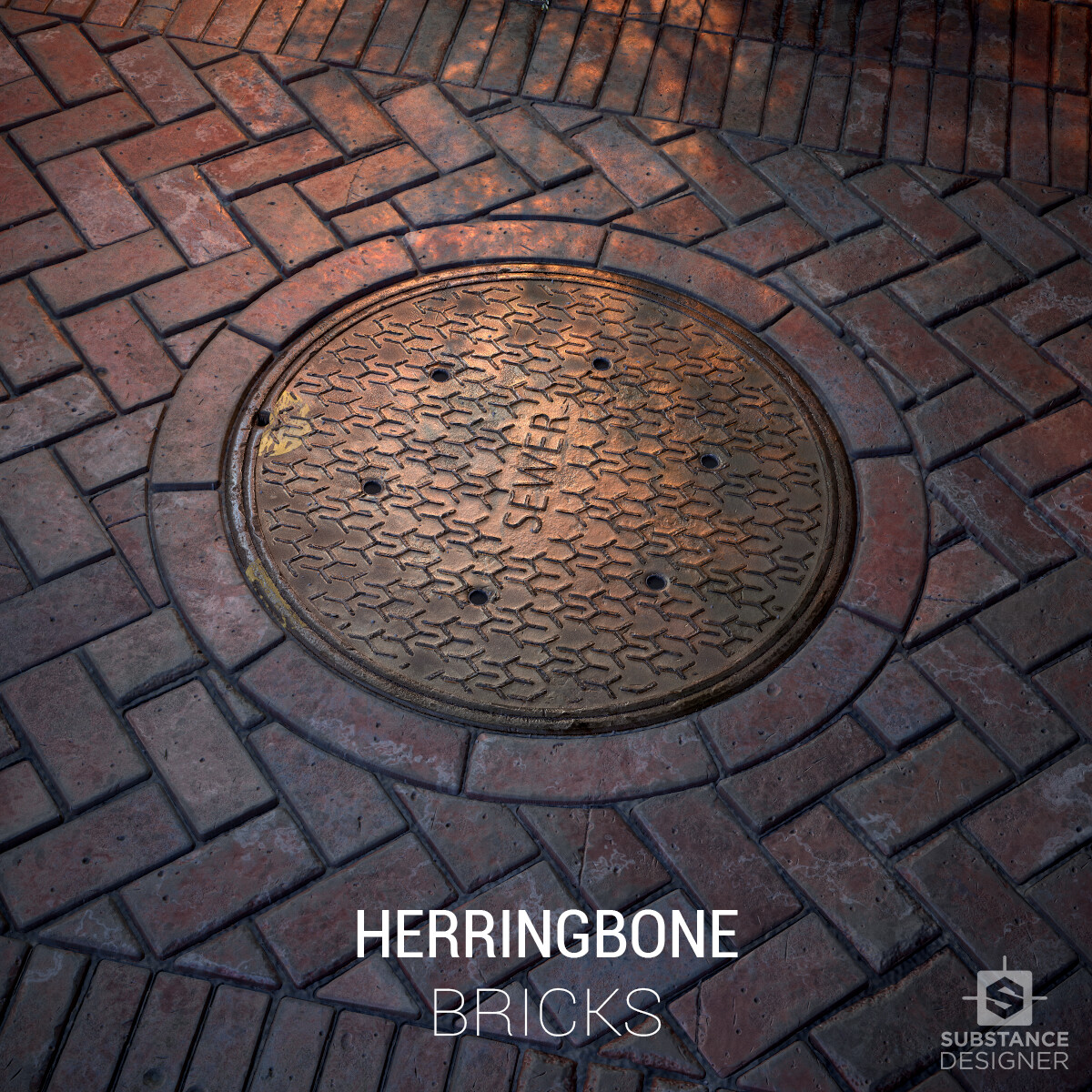 ArtStation - Herringbone bricks