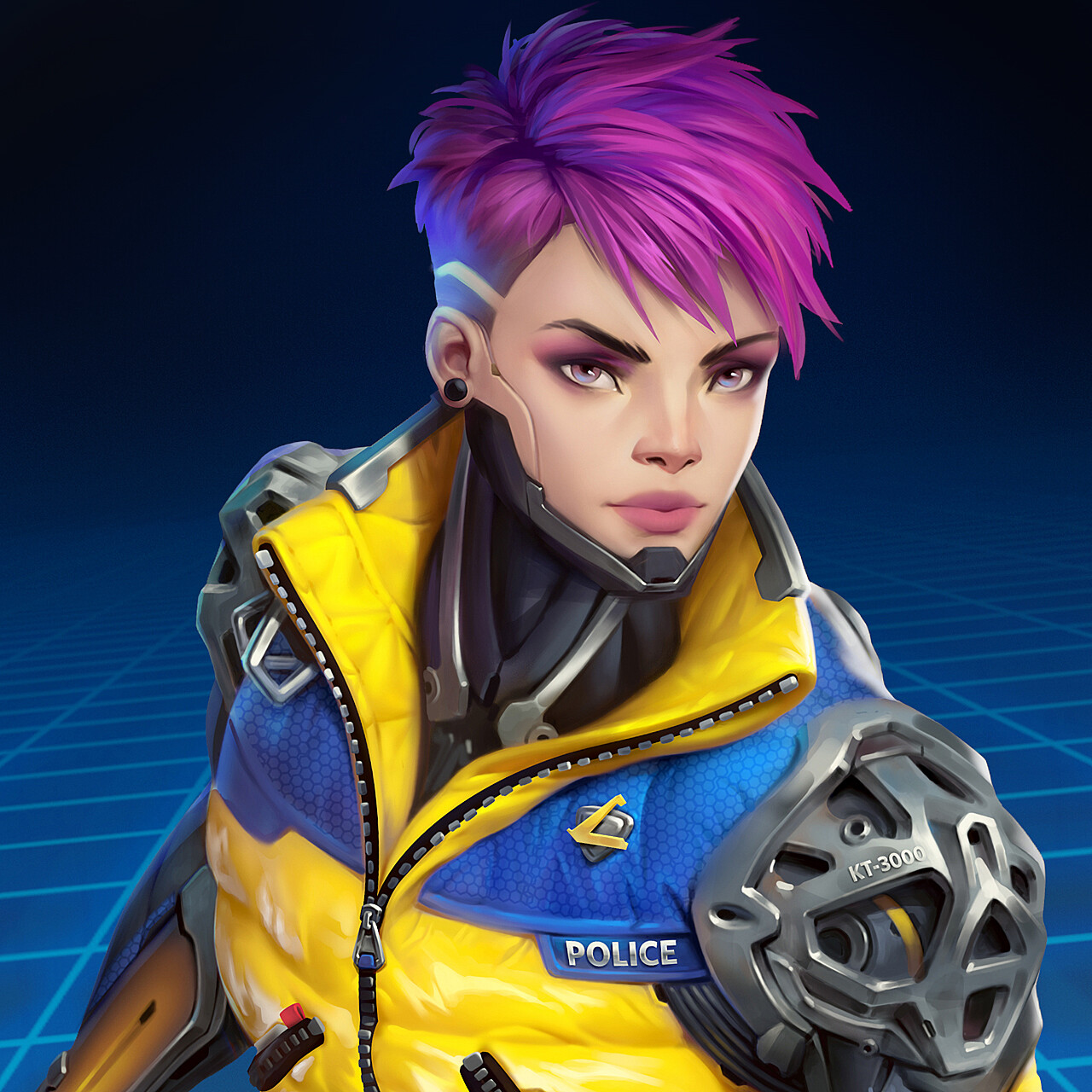 ArtStation - CyberPunk-cop girl