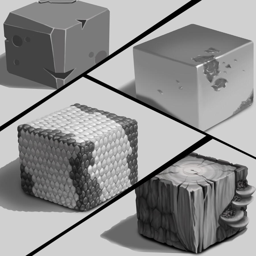 ArtStation - Material study - B&W