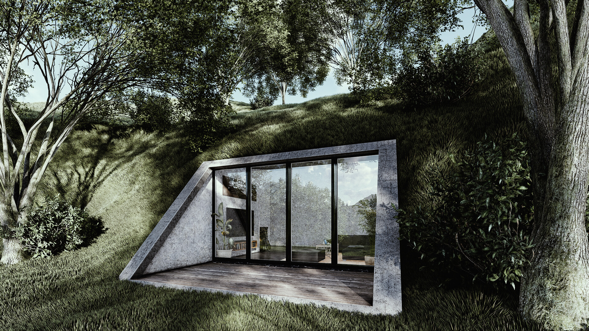 ArtStation - Cave Mountain House - Architecture