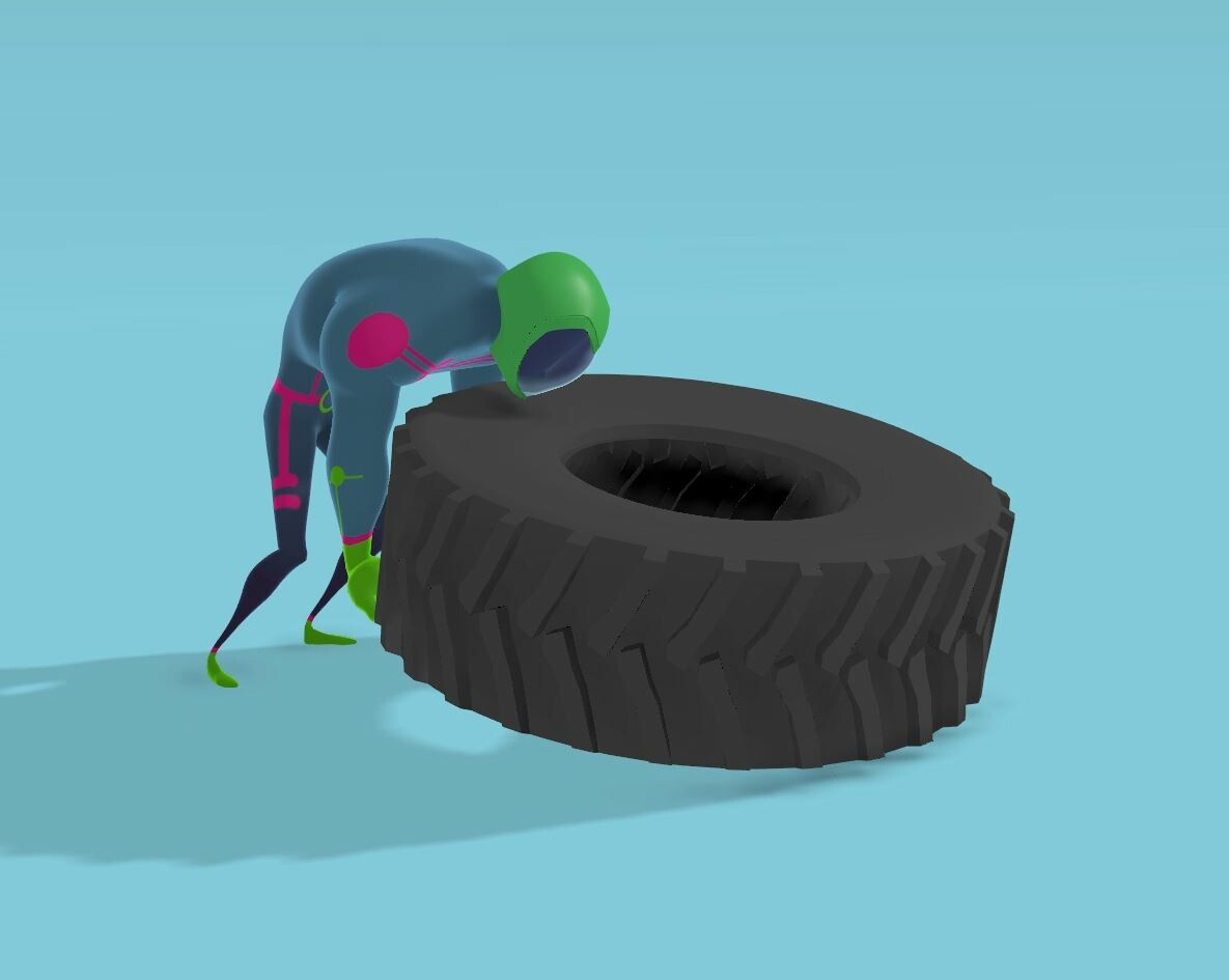 ArtStation - Tire Flip Animation