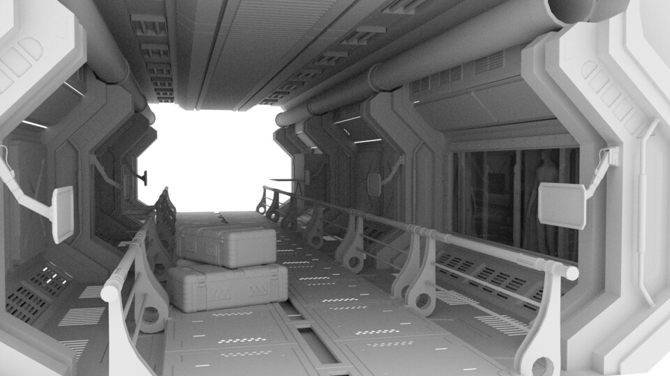 ArtStation - WIP (Sci-fi Corridor)