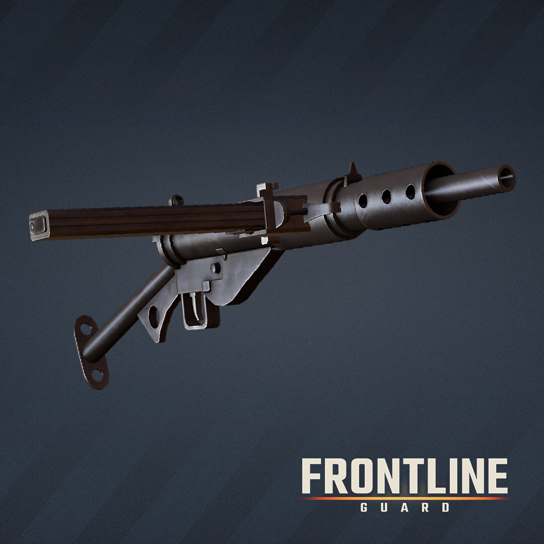 ArtStation - STEN Mk2. Low poly, Mobile | Frontline Guard: WW2
