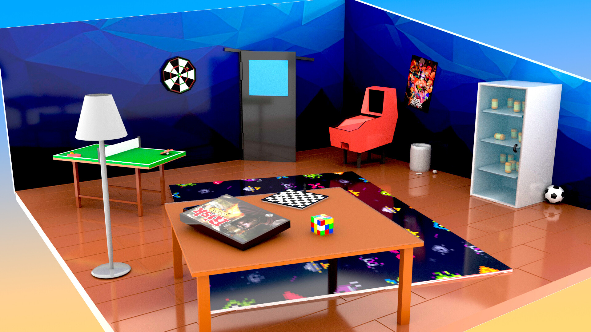 ArtStation - Low Poly Games Room