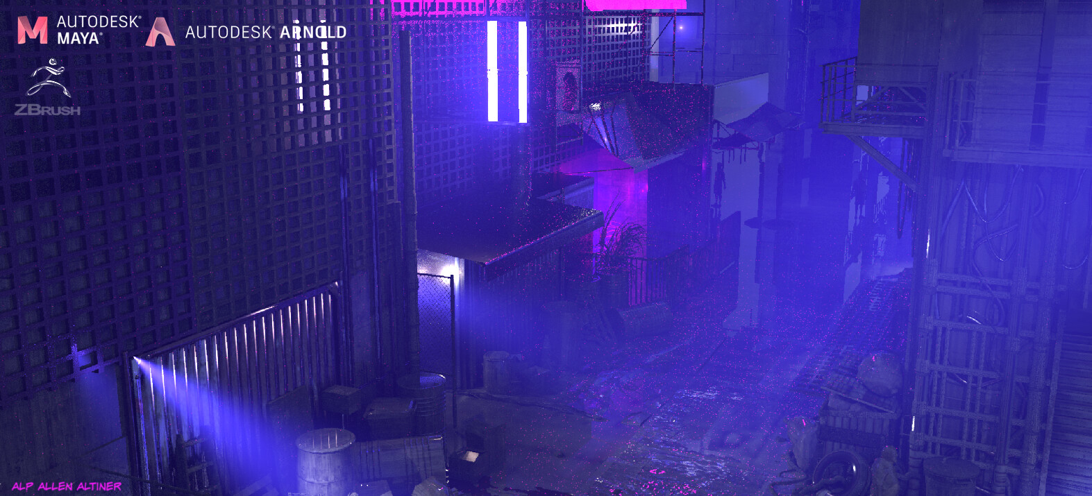 ArtStation - CYBER DROP street scene continues - the Cyber Drop Alley