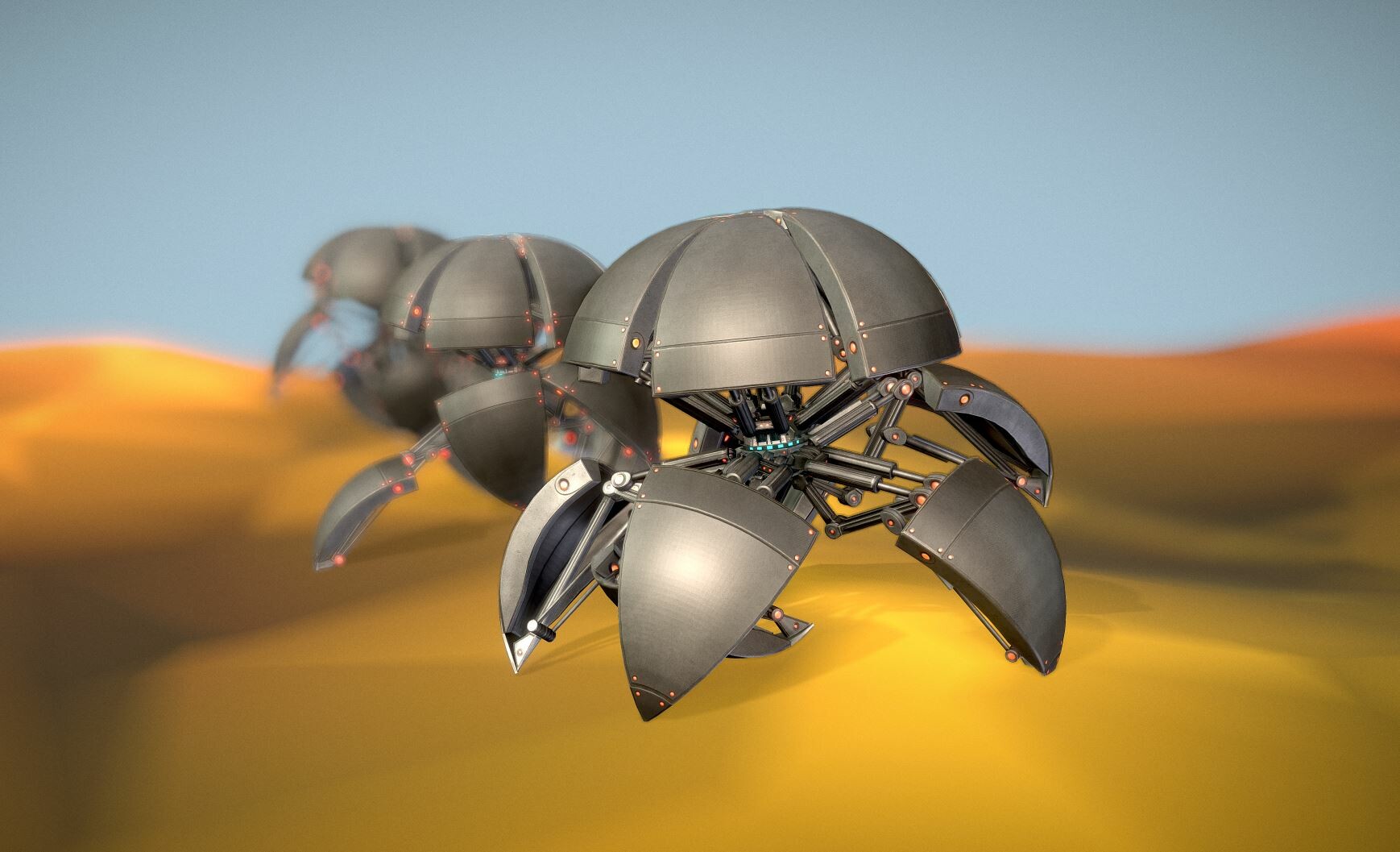 ArtStation - Sphere-Bots Run-Cycle Test on Rough Terrain