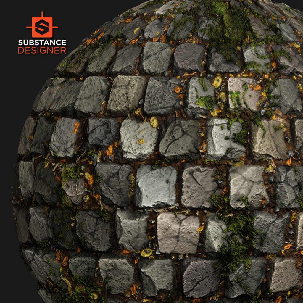 ArtStation - Weathered cobble stone material