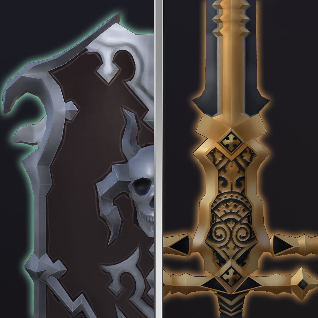 ArtStation - [Fanart] Diablo handpainted weapons