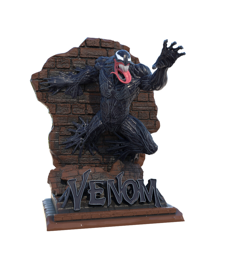 ArtStation - Venom Statue Symbiot in wall