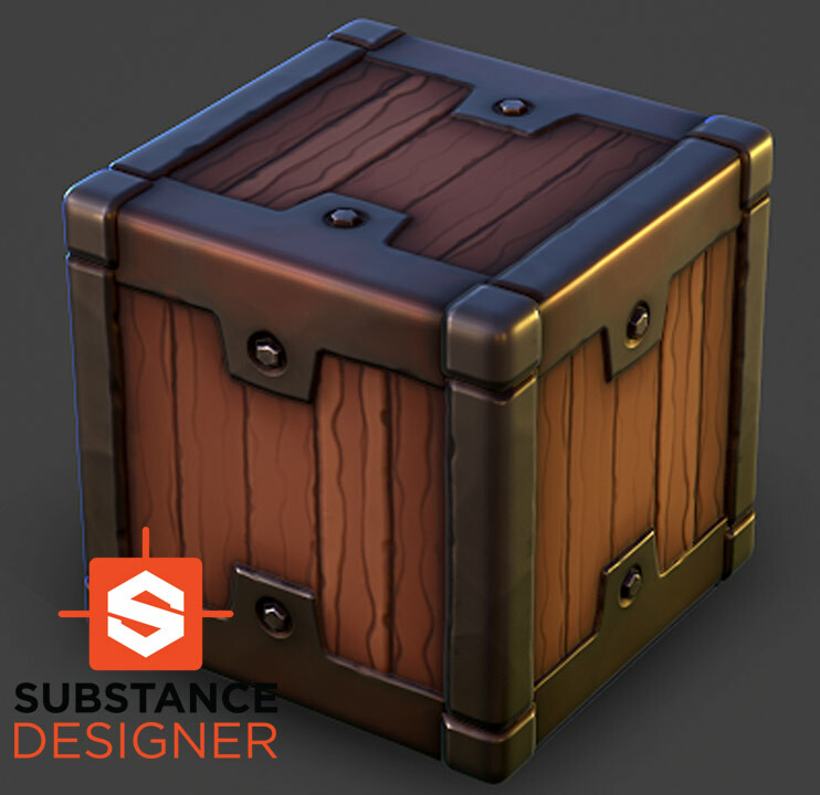 ArtStation - Stylized Crate - Substance Designer