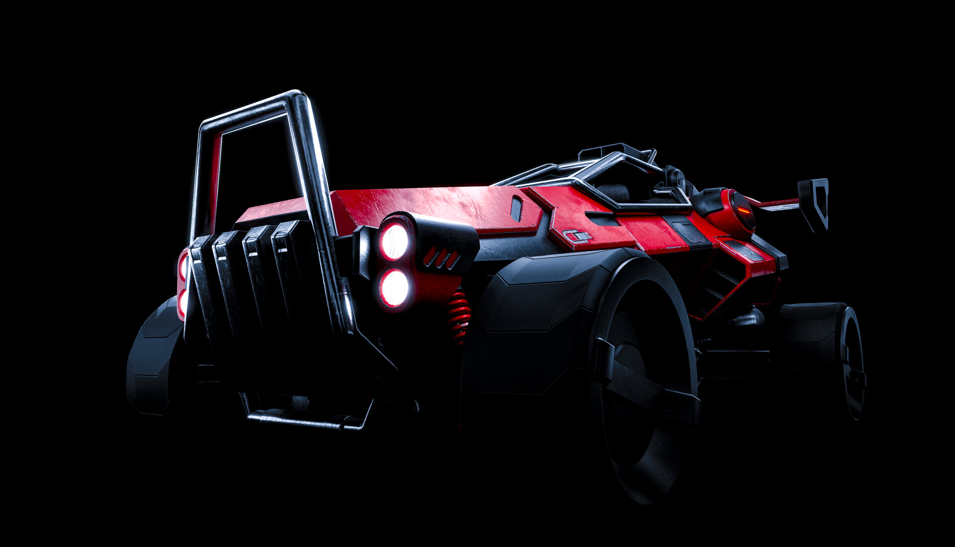 ArtStation - red sci-fi car