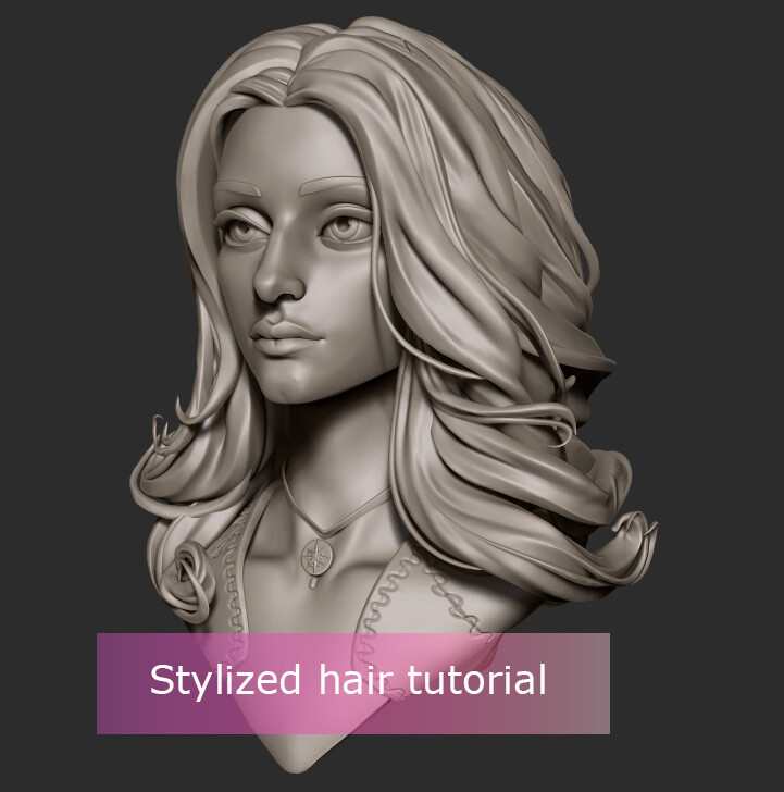 ArtStation - Yennefer - Stylized hair tutorial